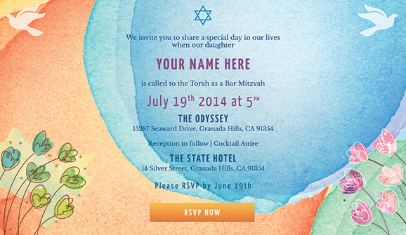 Online Bar Mitzvah Invitations & Online Bat Mitzvah Invitations
